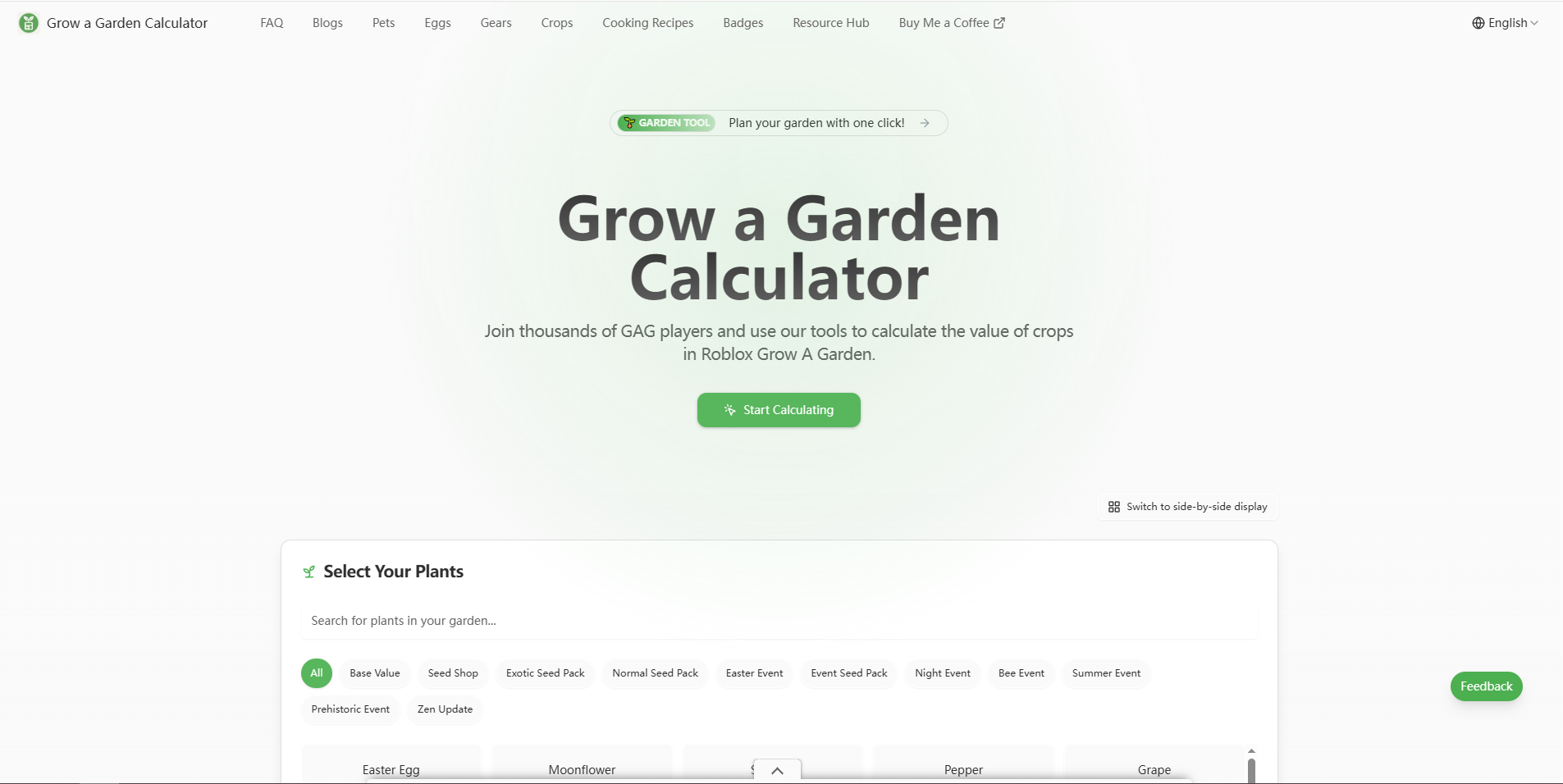 Grow a Garden Calculator